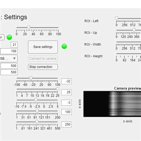 The Gui Interface For The Hyperspectral Imaging Platform Capturing Gui