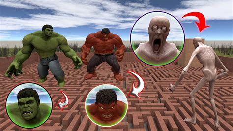 Big Scp 096 Vs Hulk And Red Hulk In Garrys Mod Youtube