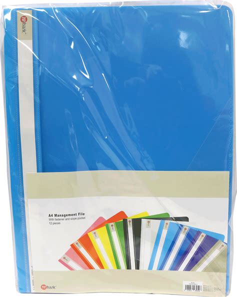 Pop Bazic A4 Management File Assorted Colours 12 Pcs Pack Popular