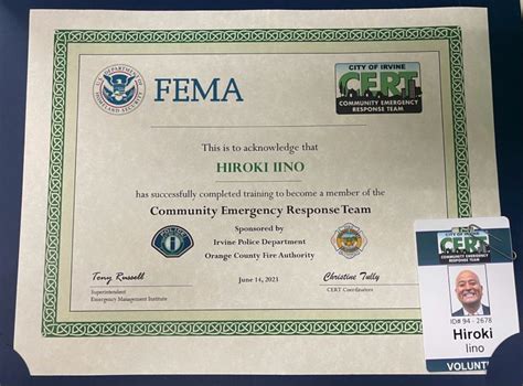 Hiroki Iino On Linkedin The Cert Diploma From Fema The Cert Program