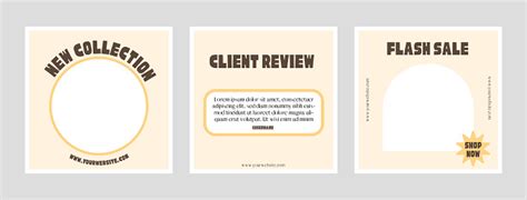 판매 발표 소셜 미디어 Ig 프레임 게시물 템플릿 레트로 미니멀리스트 디자인 빈티지 서체가있는 정사각형 포스터의 벡터 세트 고객 리뷰 및 플래시 판매 광고 배너 형판에 대한