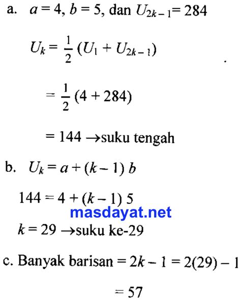 Diketahui Barisan Aritmetika 4 9 14 19 … 284 Banyak Suku Barisan Aritmetika Itu Ganjil