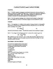 Lab Capacitance And Capacitors Pdf CAPACITANCE And CAPACITORS PURPOSE Part To Build A