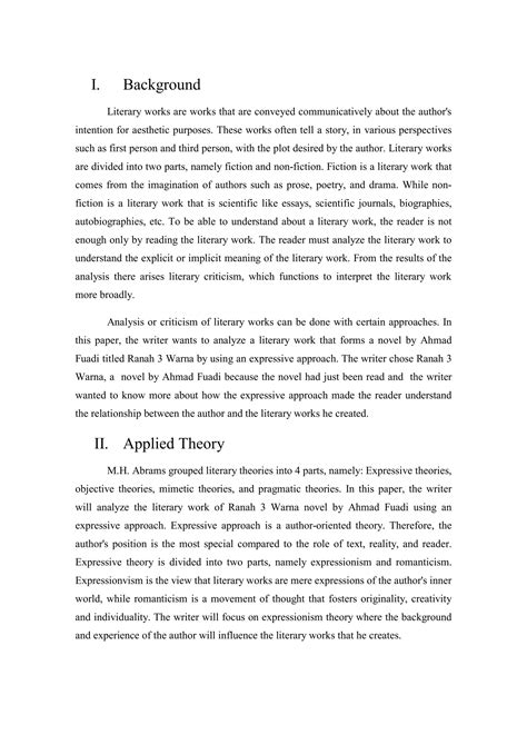 Literary Theory Expressive Approach In Ranah 3 Warna Novel Pdf