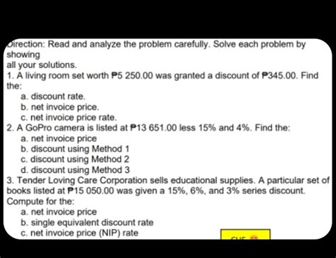 Direction Read And Analyze The Problem StudyX