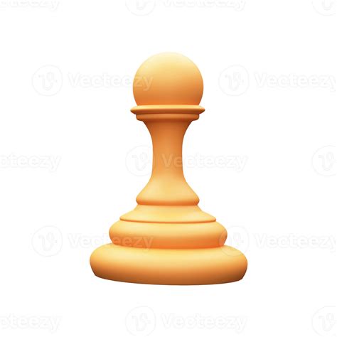 Isolated Realistic Golden Pawn Chess Piece 23799164 Png