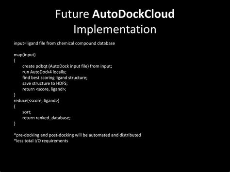 Ppt High Throughput Virtual Molecular Docking Hadoop Implementation Of Autodock4 On A Private