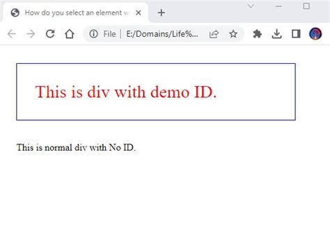 How Do You Select An Element With Id Demo Using Css Life In Coding