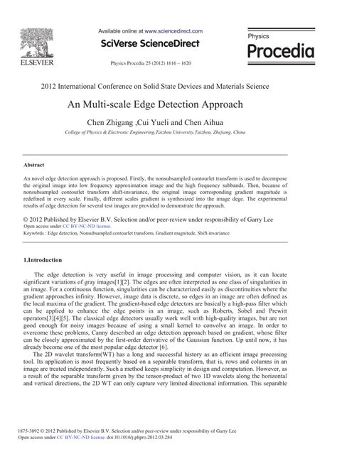 PDF An Multi Scale Edge Detection Approach