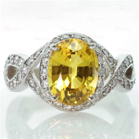 Oval Yellow Sapphire Diamond Gold Cocktail Ring At 1stdibs Yellow