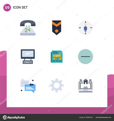 User Interface Flat Color Pack Modern Signs Symbols Imac Monitor Stock Vector By ©flatart 360502514