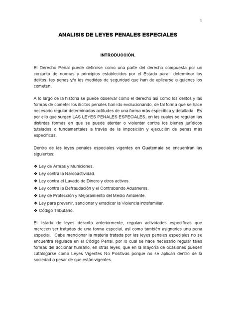 Analisis De Leyes Penales Especiales De Guatemala Lavado De Dinero