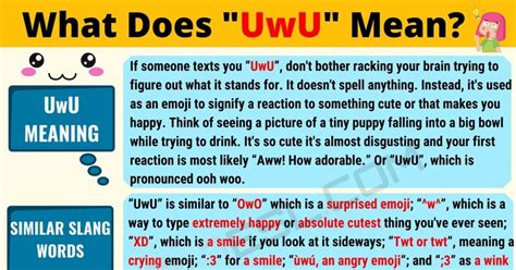 Uwu Meaning What Does Uwu Mean With Useful Text Conversations • 7esl