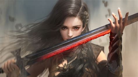 Girl Warrior Fantasy Art 4k Hd Wallpaper Rare Gallery