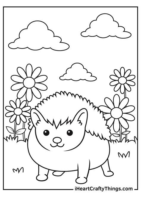 Cute Hedgehog Coloring Sheet