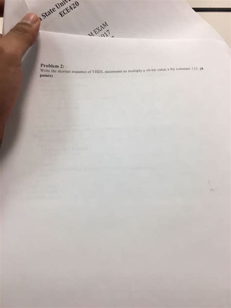 Solved Write The Shortest Sequence Of Vhdl Statements To