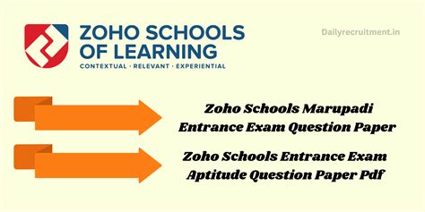 Zoho Schools Marupadi Entrance Exam Question Paper Pdf Check Zeta