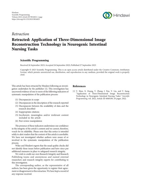 Pdf Retracted Application Of Three Dimensional Image Reconstruction