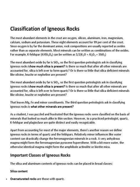 PDF Classification Of Igneous Rock DOKUMEN TIPS