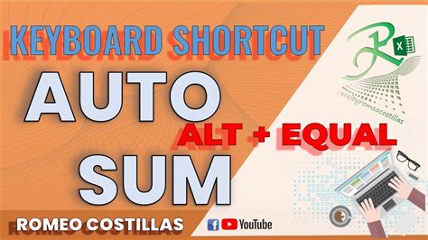 excel how to quickly apply autosum shortcut alt excel microsoftexcel