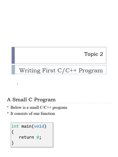Topic 02 Writing First C Program Pdf C Programming Language
