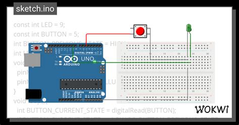Led Blink Using Button Wokwi Esp32 Stm32 Arduino Simulator