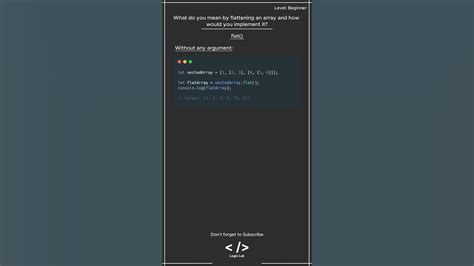Javascript Interview Question Array Flattening Javascriptinterview Javascript