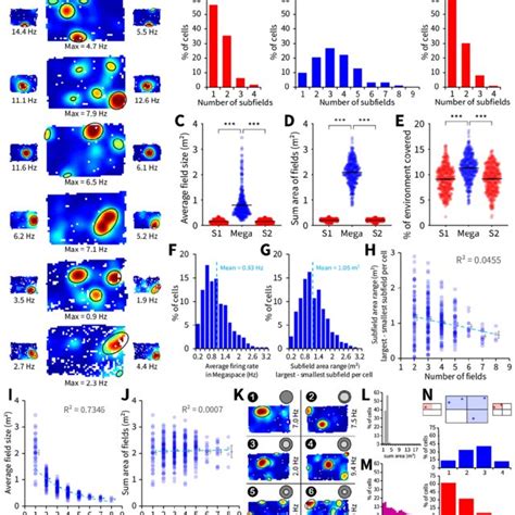 In The Megaspace Place Cells Had Multiple Subfields Of Various Sizes Download Scientific