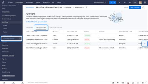 Creating Functions Zoho Desk Knowledgebase