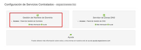 Cómo modificar los datos de un dominio Espacio Ayuda