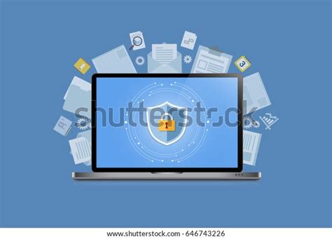 Concept Data Security Center Shield On Stock Vector Royalty Free