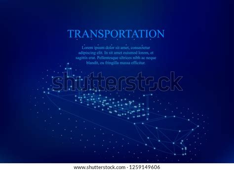 Polygonal Ship Polygonal Ship Wireframe Containers Stock Vector Royalty Free 1259149606
