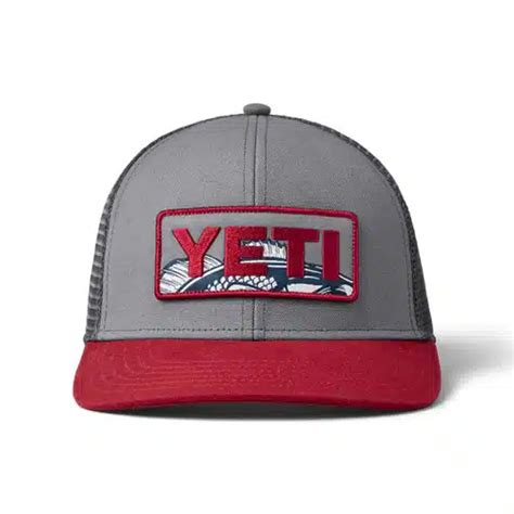 YETI BASS BADGE TRUCKER HAT GREY RUST Tuckwells