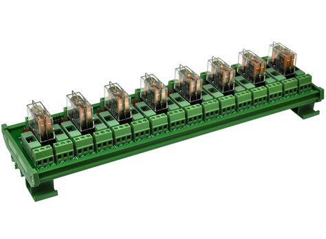 Electronics Salon Din Rail Mount Fused 8 Dpdt 5a Power Relay Interface Module G2r 2 5v Dc Relay