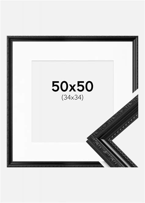 Buy Frame Abisko Black 50x50 Cm Picture Mount White 35x35 Cm Here