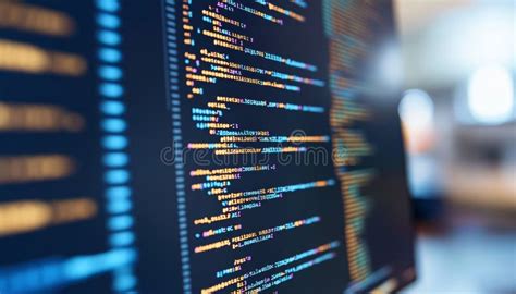 Focused View Of Secure Software Development Code Displayed On Computer