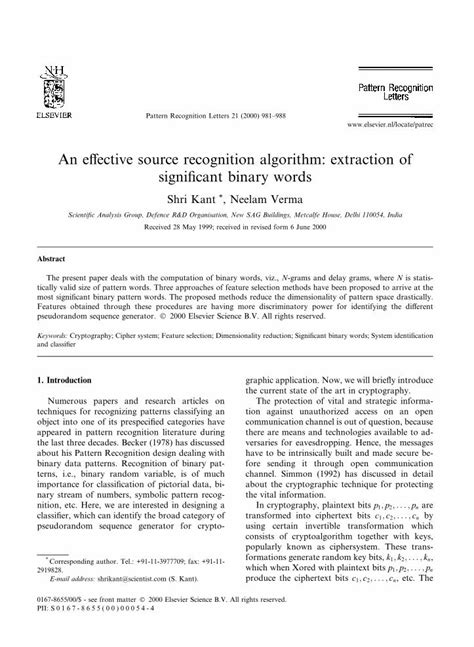 pdf an effective source recognition algorithm extraction of