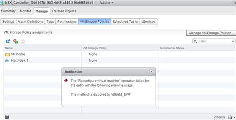 Unable To Apply VSAN VM Storage Policy On NSX Controller Edge VMs