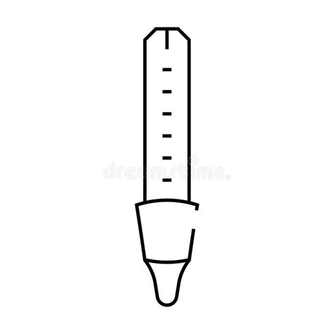 Laboratory Thermometer Line Icon Vector Illustration Black Stock Vector Illustration Of Symbol