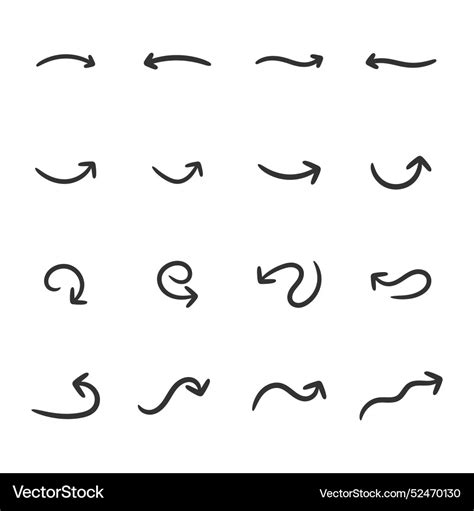 Arrow Curve Set Icon Isolated Royalty Free Vector Image