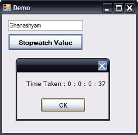 Use Of Stopwatch Class In C