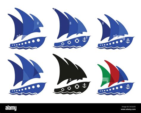 Logos Of The Ships In The Sea Stock Vector Image And Art Alamy