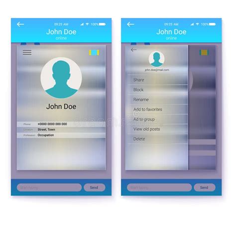 App Sidebar Menu Concept Wireframes Screens Dashboard UI And UX Design Stock Vector