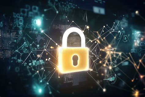 Digital Padlock Illuminates Computer Screen In A Cyber World Filled With Data Protection And