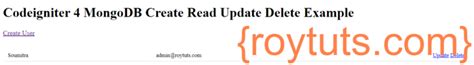 Codeigniter 4 Mongodb Crud Example Roy Tutorials
