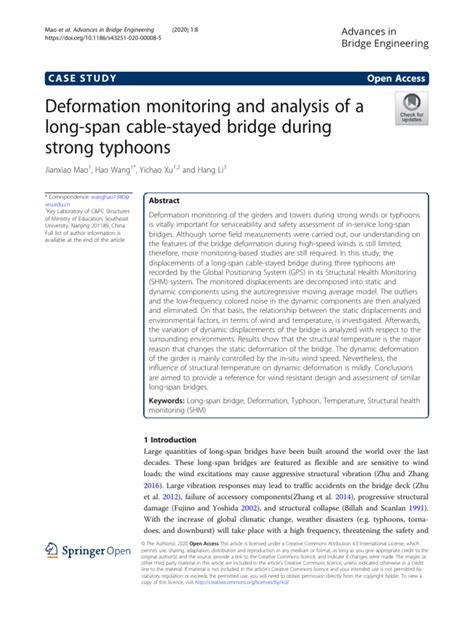 Deformation Monitoring And Analysis Of A Long Span Cable Stayed Bridge