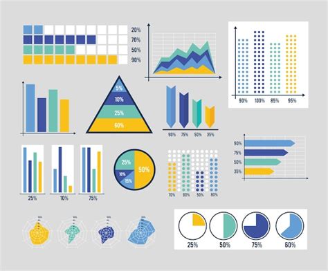 12 통계 인포 그래픽 아이콘 프리미엄 벡터