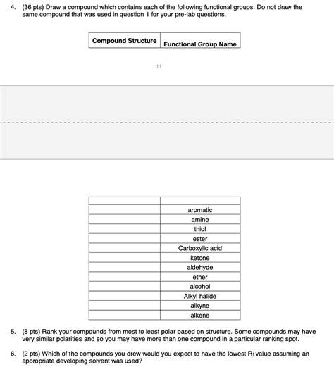 SOLVED Draw A Compound That Contains Each Of The Following Functional Groups Do Not Draw The