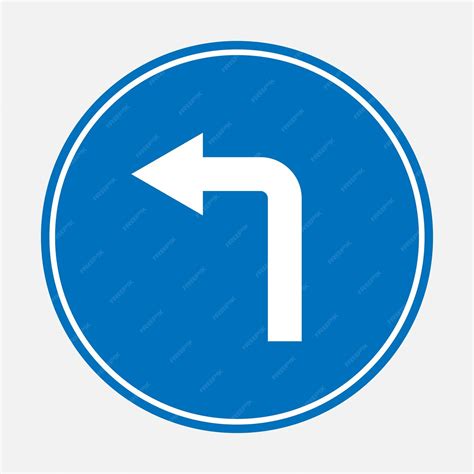 Premium Vector Turn Left Ahead Sign