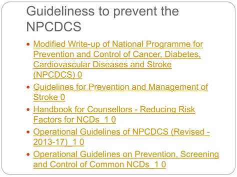 National Programme For Prevention And Control Of Cancer Npcdcs Pptx